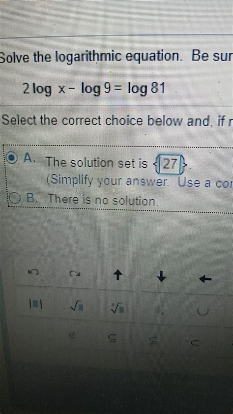 Solved Solve The Logarithmic Equation Be Sur Log X Log Chegg Com