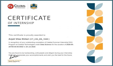 Anjali Khilari On Linkedin Datascience Internship