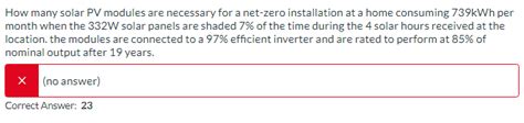 Solved How Many Solar PV Modules Are Necessary For A Chegg Com