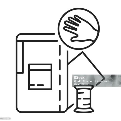 핸드메이드 의류 블랙 라인 아이콘입니다 자체 제작 제조되지 않은 의류 웹 페이지 모바일 앱 프로모션에 대한 픽토그램 Ui Ux Gui 디자인 요소입니다 개념에 대한 스톡