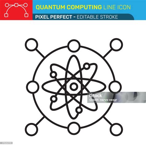 quantum computing line icon pixel perfect editable stroke ui ux vector
