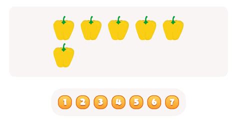 Count The Peppers Easy Math Counting Count Up To 6 And 7 Worksheet For