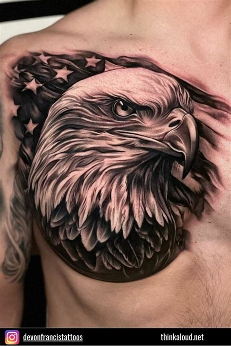 Majestic Eagle And American Flag Tattoo American Flag Tattoo Flag