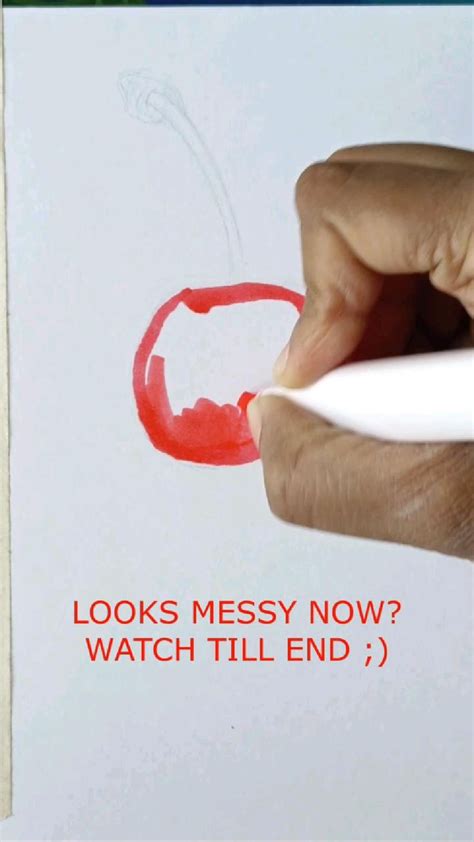 How To Draw A Realistic Cherry Fruit With Colored Pencils And Markers Tutorial