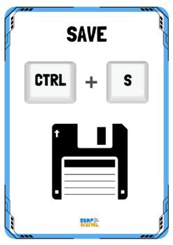 Computer Keyboard Shortcut Poster CTRL By The Camp Digital TpT