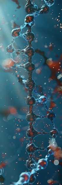 Premium Photo 3d Spatial Dna Blue Background Macro