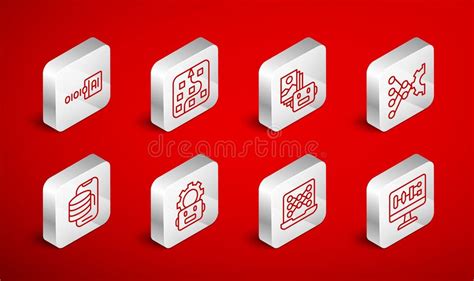 Set Line Algorithm Neural Network Artificial Intelligence Robot Binary Code Robot Setting