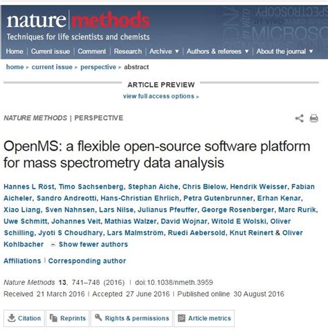 news in proteomics research openms 2 0