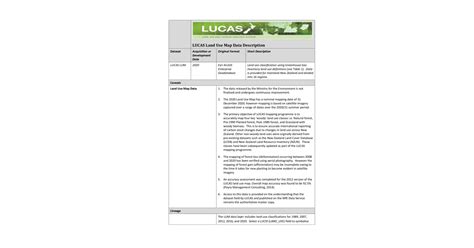 LUM Data Description Pdf MfE Data Service