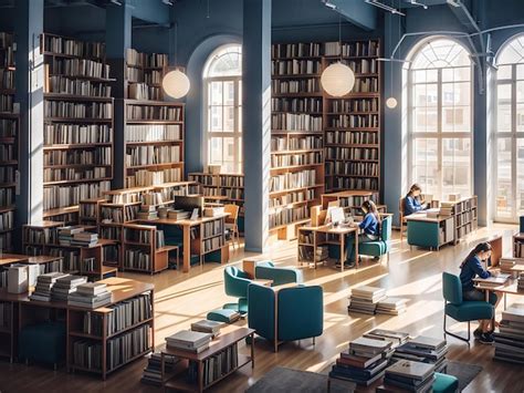 Premium Ai Image A School Library Filled Generated By Ai