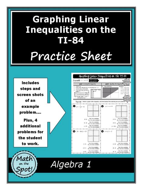 graphing linear inequalities on the ti 84 practice sheet pdf