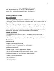 Comprehensive Study Guide For Intro To Psychology Exam Course Hero