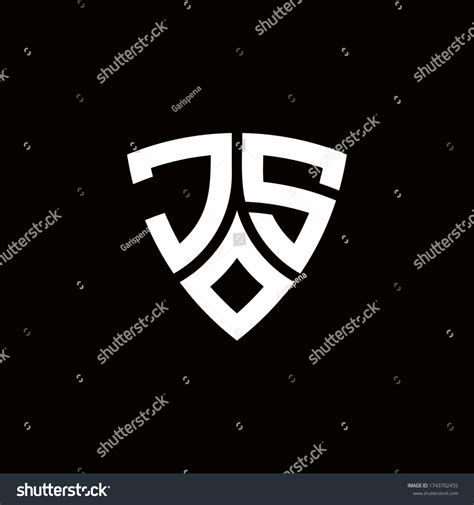 Js Monogram Logo Modern Shield Style Stock Vector Royalty Free 1743702455