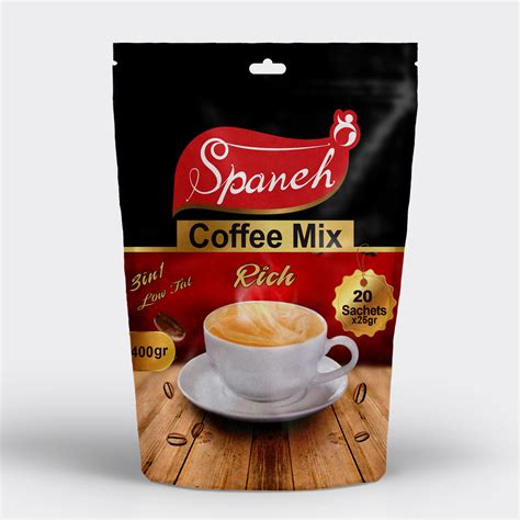 کافی میکس 3 در 1 ریچ و کم چرب بسته 20 عددی شرکت صنایع غذایی اسپانه