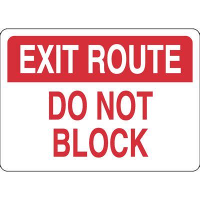 Evacuation Shelter Signs Exit Route Do Not Block Seton Canada
