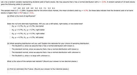 Solved Let X Be A Random Variable Representing Dividend
