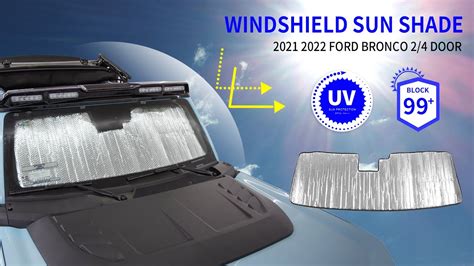 2021 2022 2023 Ford Bronco 24 Door Aluminum Foil Windshield Sun Shade