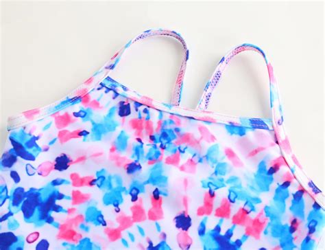 Girls Bathing Suits Size 9 10 Years Old Blue Tie Dye One