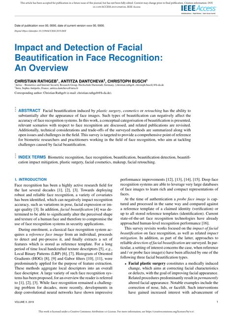 Pdf Impact And Detection Of Facial Beautification In Face Recognition