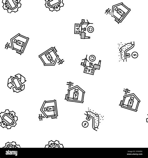 Energy Storage Power System Seamless Pattern Vector Stock Vector Image