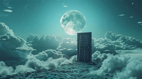 A Door In The Clouds Premium Ai Generated Image