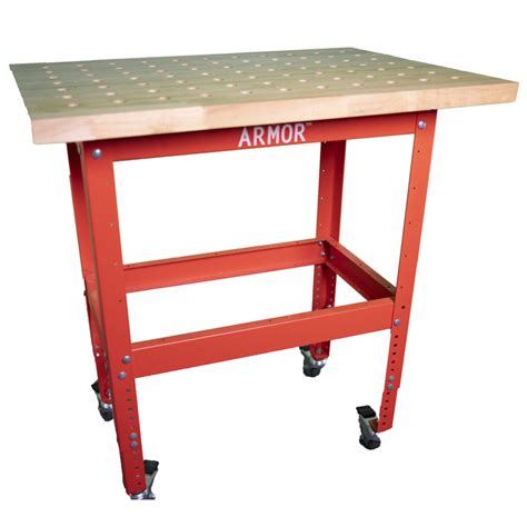Armor 36″x25″ Maple Top Mobile Assembly Table W Casters • Canadian