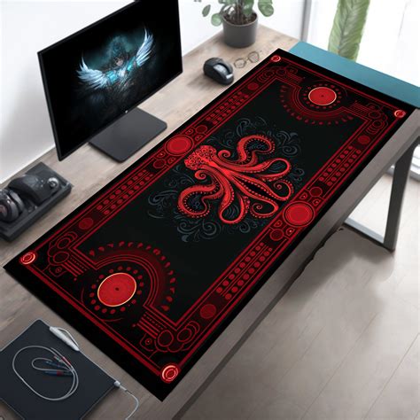 Aztec Octopus Desk Mat Aesthetic Xl Desk Pad Geometric Mouse Pad Red