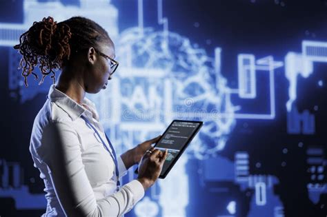 Employee Updating Ai Systems Stock Image Image Of Laptop Digital