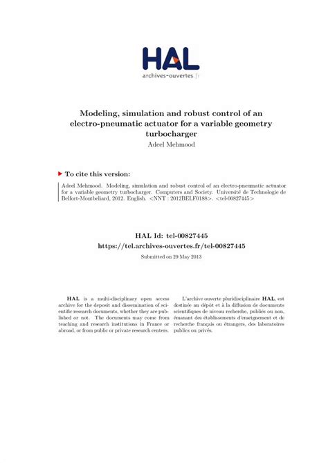 pdf modeling simulation and robust control of an electro pneumatic