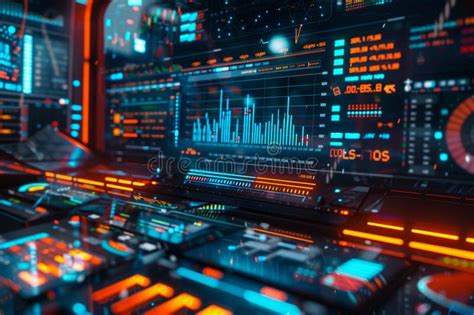 Futuristic Interface With Data And Graphs Stock Illustration
