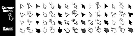 Premium Vector Set Of Hand Cursor Icons Click And Cursor Icons Click Pointer Cursor Somputer