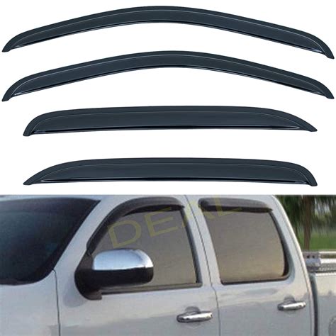 4pcs Smoke Vent Window Visor With Outside Mount Tape On Compatible With