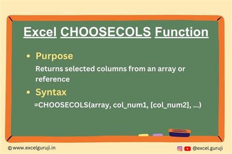 Mastering Excel Choosecols Function Custom Data Extraction And