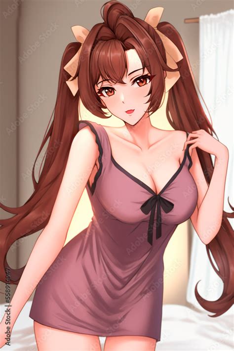 Sexy Anime Girl Ai Ilustração Do Stock Adobe Stock