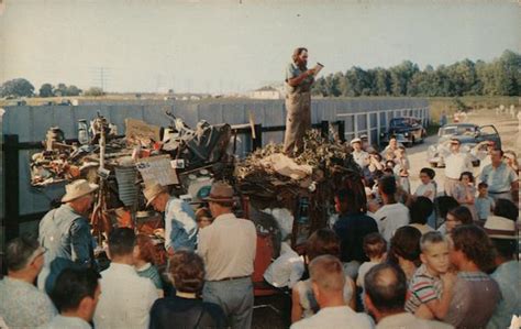 Chas Mccartney And His Goat Caravan Jeffersonville Ga Postcard