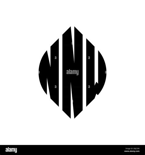 Nnw Circle Letter Logo Design With Circle And Ellipse Shape Nnw