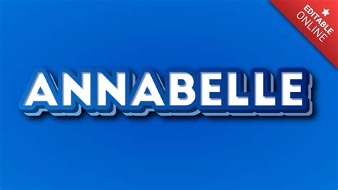 Annabelle Blue 3d Text Effect Generator