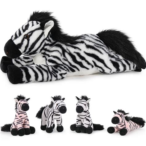 Maogolan Giant Zebra Stuffed Animal 25 With 4 Babies Plush Toy
