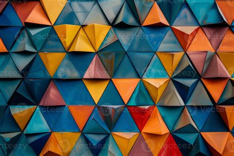 Abstract Image Of A Wall With Vibrant Geometric Shapes In A Dynamic Arrangement 47325815 Stock