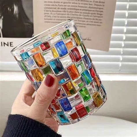 Hand Blown Mexican Drinking Glasses Confetti Rock Design Glasses 300