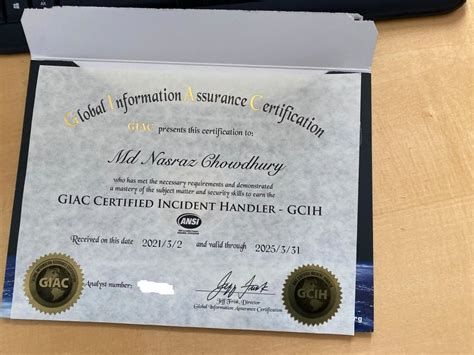 Nasraz Choudhury Cissp Gcih Ctia On Linkedin Received My Gcih