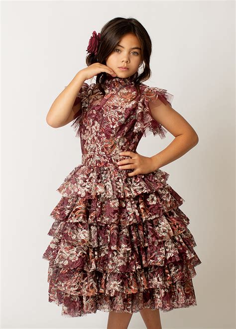 Anouk Petticoat Dress In Currant Floral Joyfolie