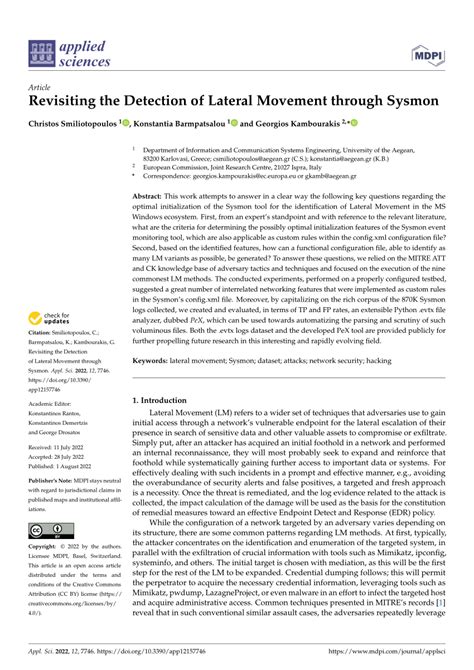 pdf revisiting the detection of lateral movement through sysmon