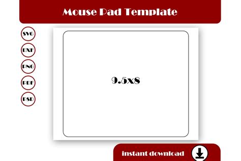 Mouse Pad Template Rectangle Mouse Pad Graphic By Blacbidigital