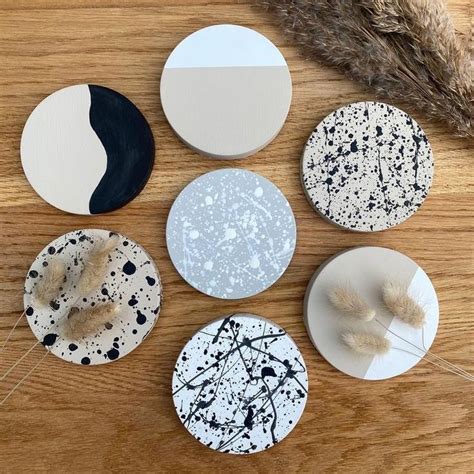 10 Stunning Air Dry Clay Coaster Designs To Try Today Pottery Coasters Concrete Crafts Clay