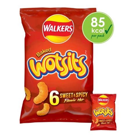 Walker Wotsits Baked Sweet And Spicy Flamin Hot 6 X 16g Fabfinds