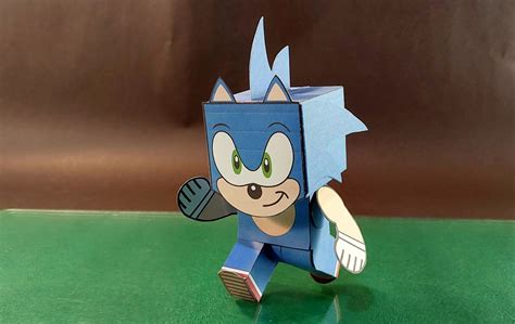 Sonic Paper Toy Articulado Trabalhos Em Papel Papercraft Boneco Do Sonic
