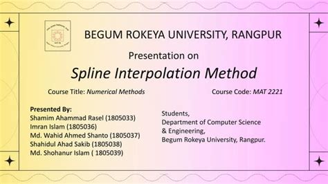 Spline Interpolation Numerical Methods Presentation Pptx