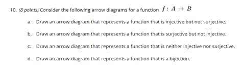 Solved 10 8 Points Consider The Following Arrow Diagrams