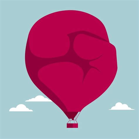 권투 장갑 열기구 파란색 배경에 고립 프리미엄 벡터